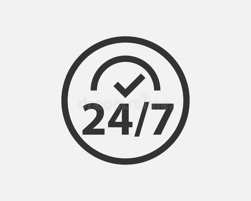 24 Hours a Day Service Icon Symbol Vector Stock Vector - Illustration ...