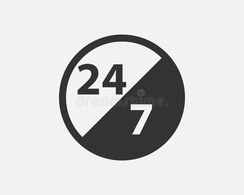 24 Hours a Day Service Icon Symbol Vector Stock Vector - Illustration ...