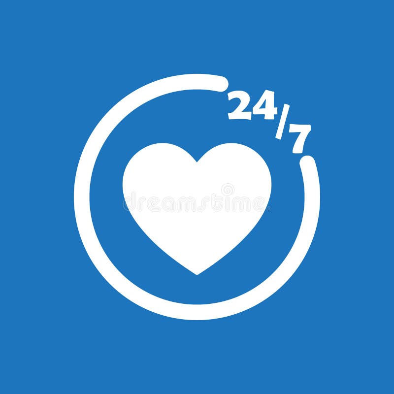 24 Hours 7days Chat Icon Flat Vector Design Illustration Stock Vector ...
