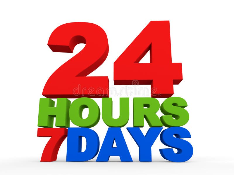 24 7 Hours And 365 Days Icon. Any Time Working Service Or Support ...