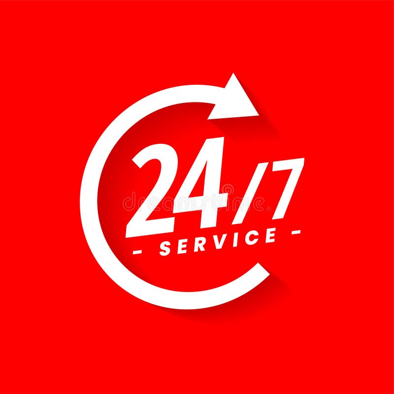 24 Hours and 7 Days Service Availability Concept Background Stock ...