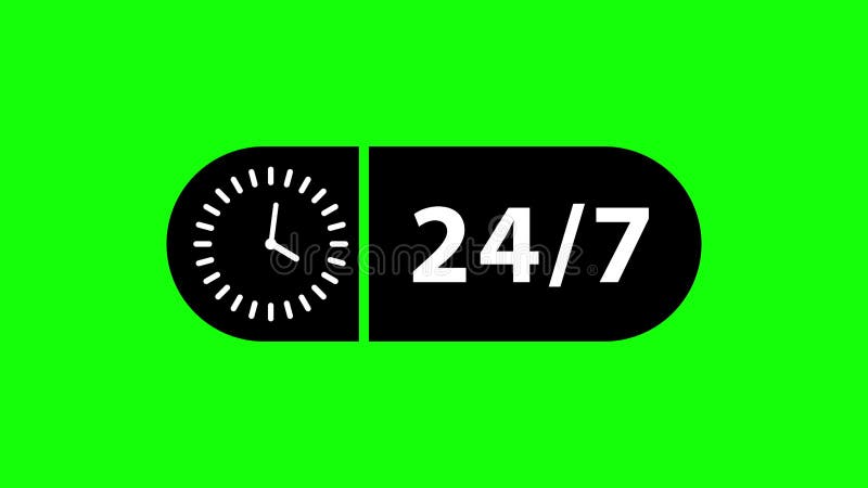 24 Hours 7 Days Week Numbers Clock Animation. Stock Video - Video of ...