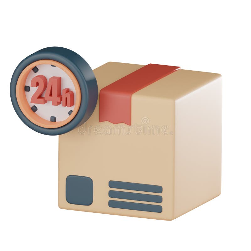 24 Hours Delivery Icon Fast and Reliable Shipping Solutions 3D Render ...