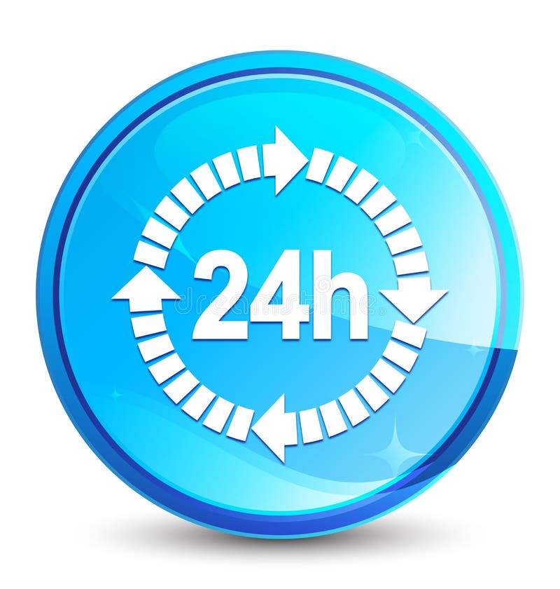 24 Hours Delivery Icon Splash Natural Blue Round Button Stock Vector ...
