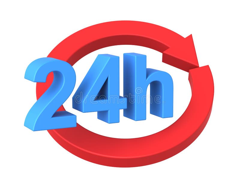 24 hours delivery sign. stock illustration. Illustration of shipping ...