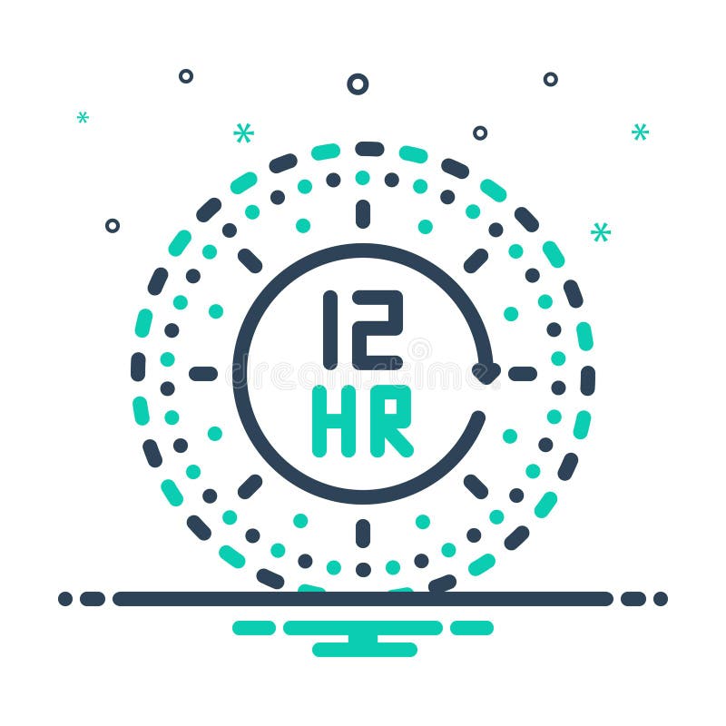 Mix Icon for 12 Hours, Clock and Helpline Stock Vector - Illustration ...