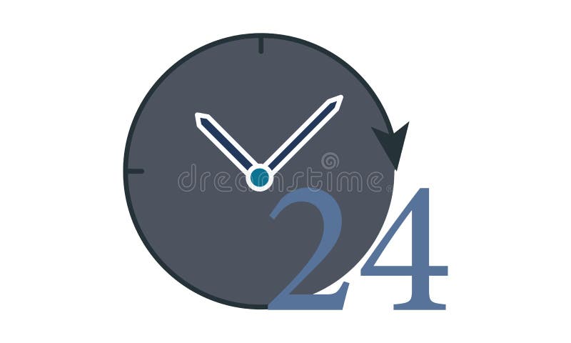 24 Hours Vector Icon. Full Rotation. Stock Vector - Illustration of ...