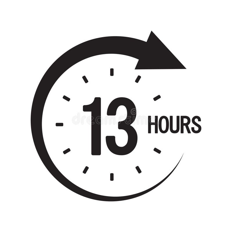 13 Hours Icon. Thirteen Hours Focus. Countdown Arrow Clock. Time ...