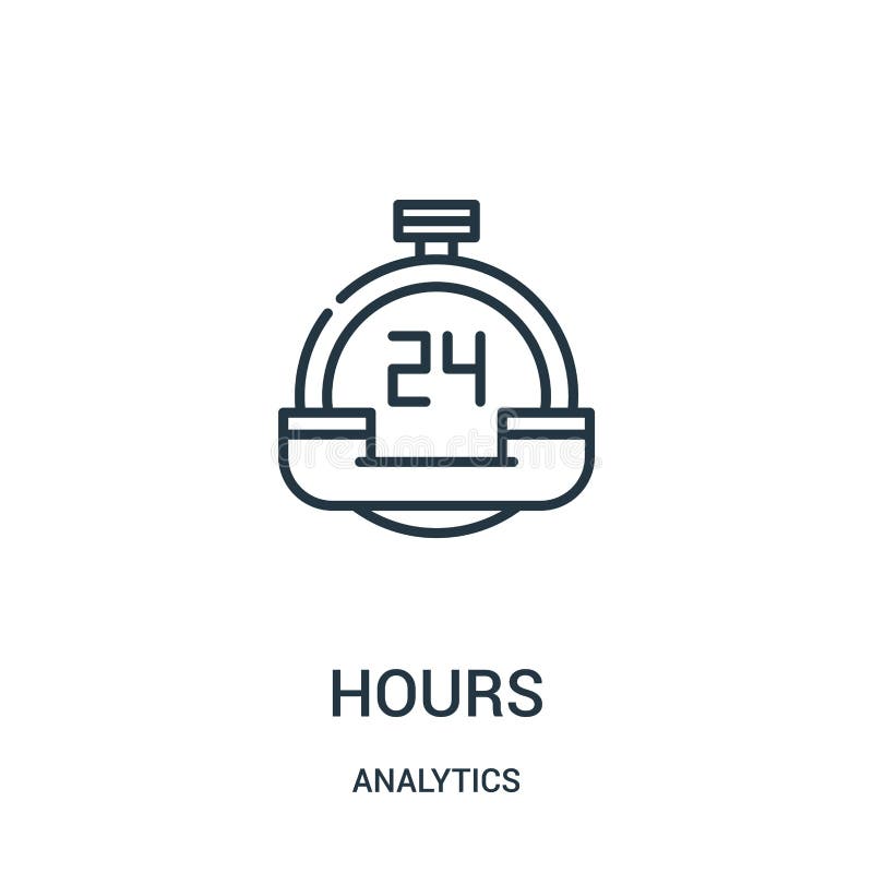 Hours Icon Vector from Analytics Collection. Thin Line Hours Outline ...