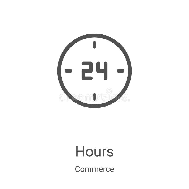 Hours Icon Vector from Miscellaneous Collection. Thin Line Hours ...