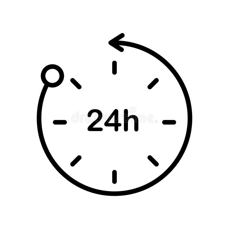 Linear 24 Hours Icon from Customer Service Outline Collection. Thin ... Linear 24 Hours Icon from Customer Service Outline Collection. Thin ...