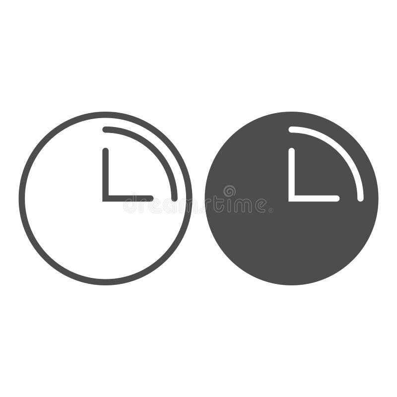 3 Hours Line And Glyph Icon. Clock With 3 Hours Vector Illustration ...