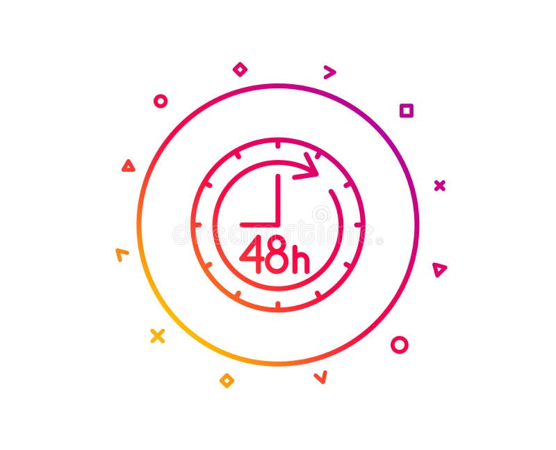 48 Hours Line Icon. Delivery Service Sign. Vector Stock Vector ...