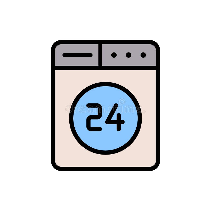 24 Hours Open Icon. Simple Color with Outline Vector Elements of ...