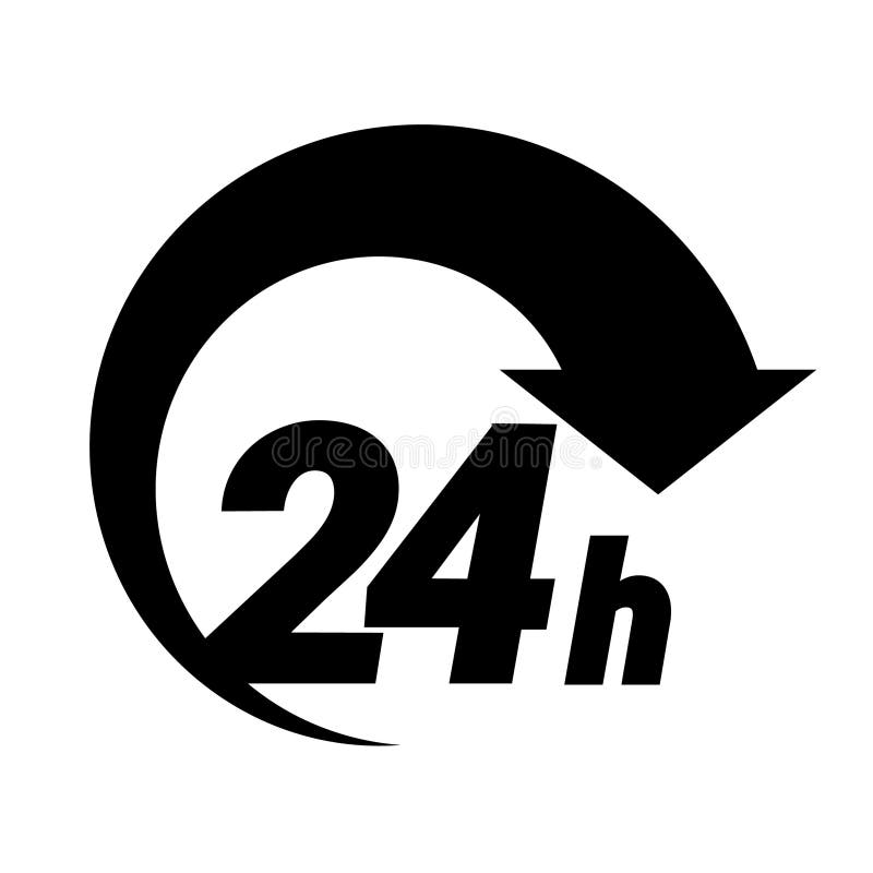 24 Hours Order Execution or Delivery Service Icons. Stock Vector ...