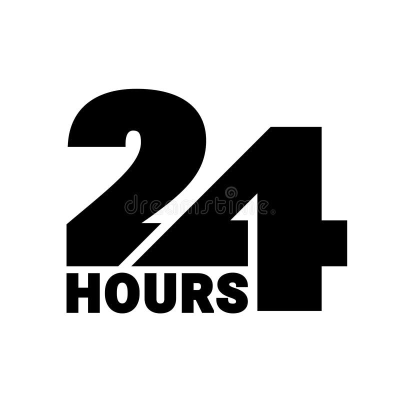 24 Hours Order Execution or Delivery Service Icons. Stock Vector ...