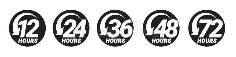 24 Hours Order Execution and Delivery Service Icon. Stock Vector ...