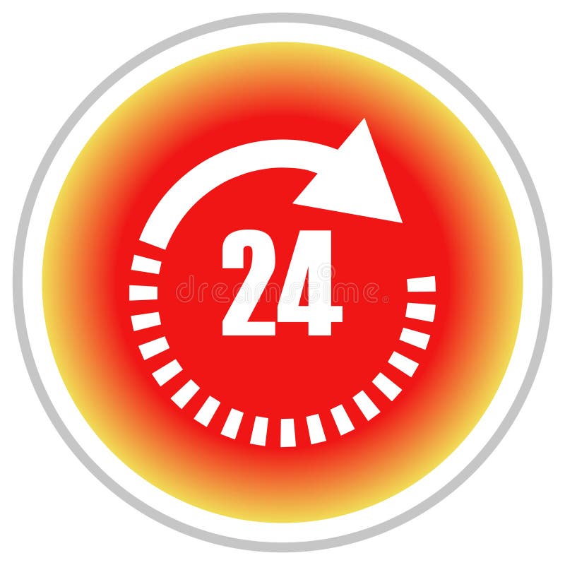 24 Hours Order and Service Vector, Time Management Icon Stock ...