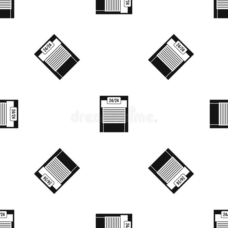 24 Hours Parking Pattern Seamless Black Stock Vector - Illustration of ...