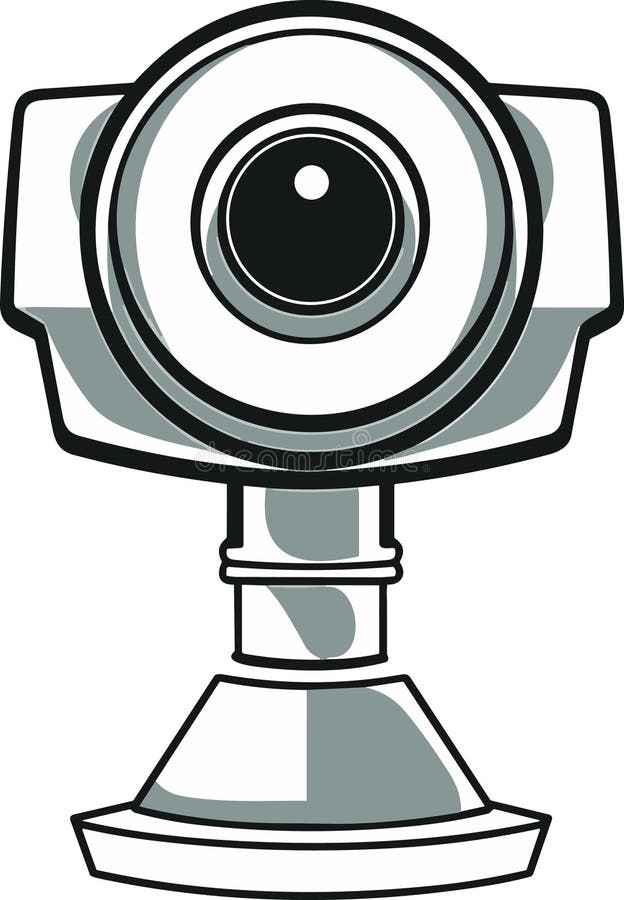 24 Hours Security Surveillance Camera Isolated Vector Illustration ...