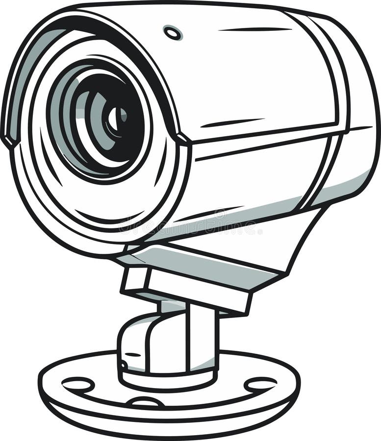 24 Hours Security Surveillance Camera Isolated Vector Illustration ...