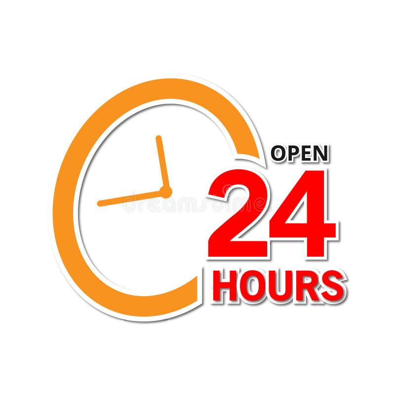 24 Hours Service Badge Vector Illustration Stock Illustration ...