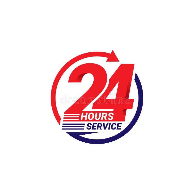 24 Hours Service Logo Symbol Icon Design Vector Illustration Stock ...