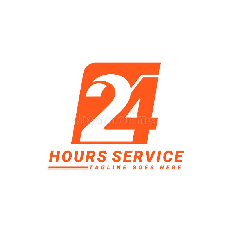 24 Hours Service Logo Symbol Icon Design Vector Illustration Stock ...