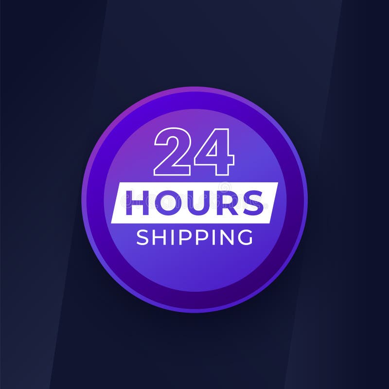 24 Hours Shipping Banner Design for Web Stock Vector - Illustration of ...
