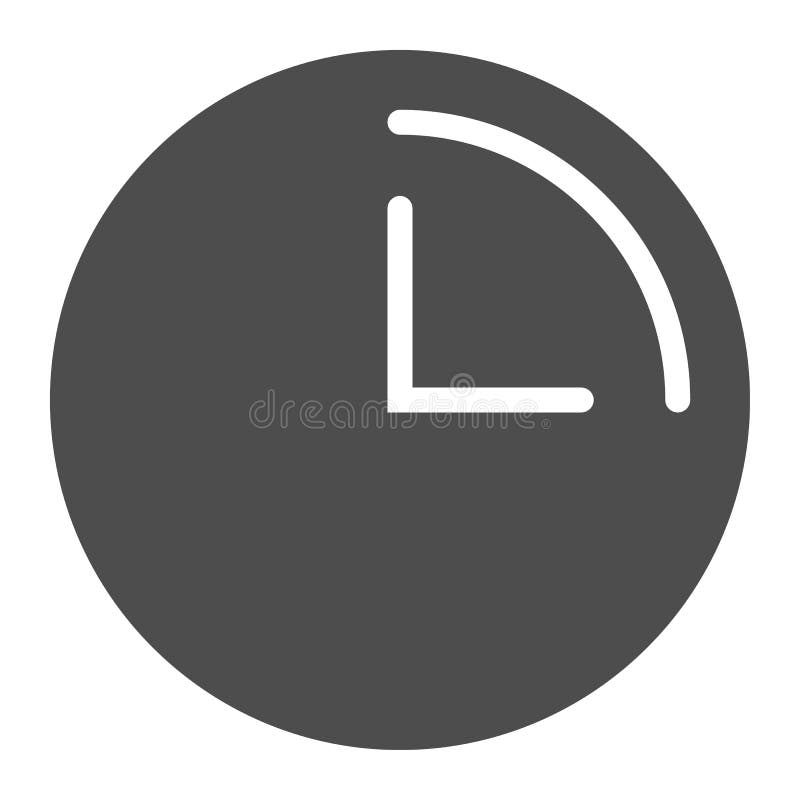 3 Hours Solid Icon. Clock with 3 Hours Vector Illustration Isolated on ...