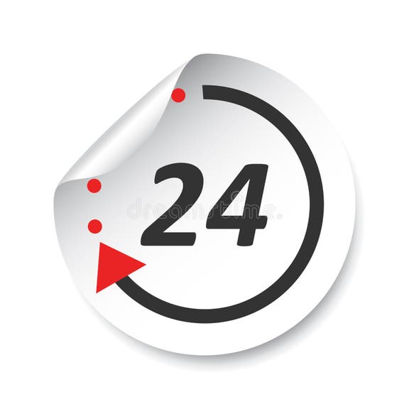 24 Hours Sticker Label. Vector Illustration. Stock Vector ...