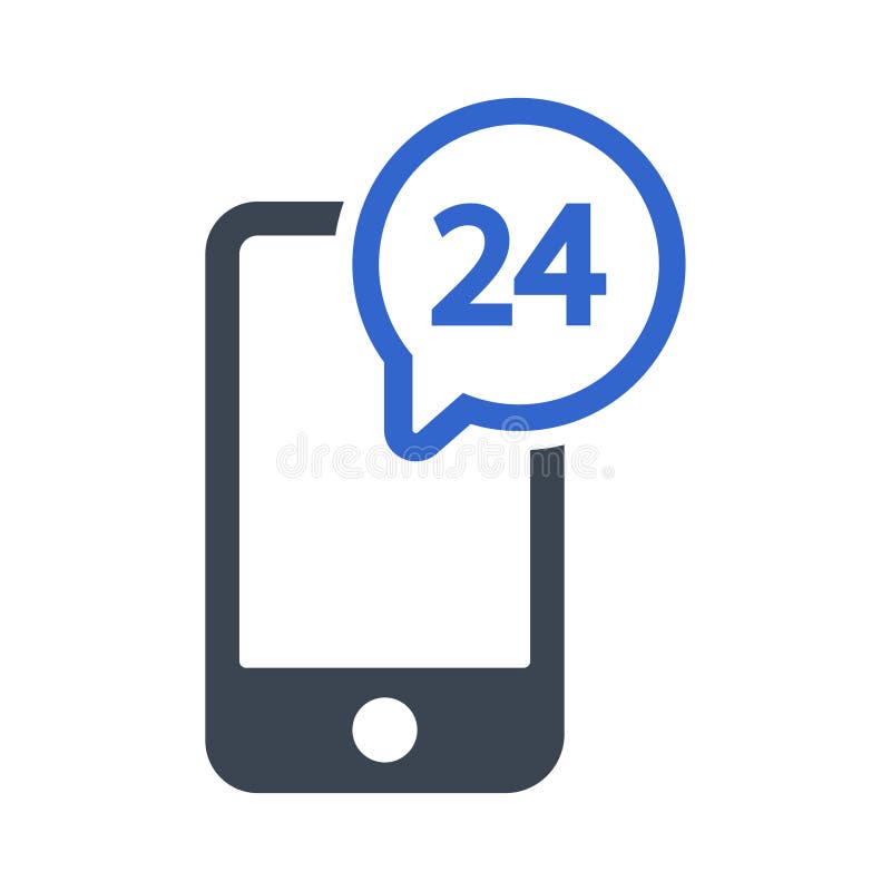 24 hours support icon stock vector. Illustration of icon - 198403354