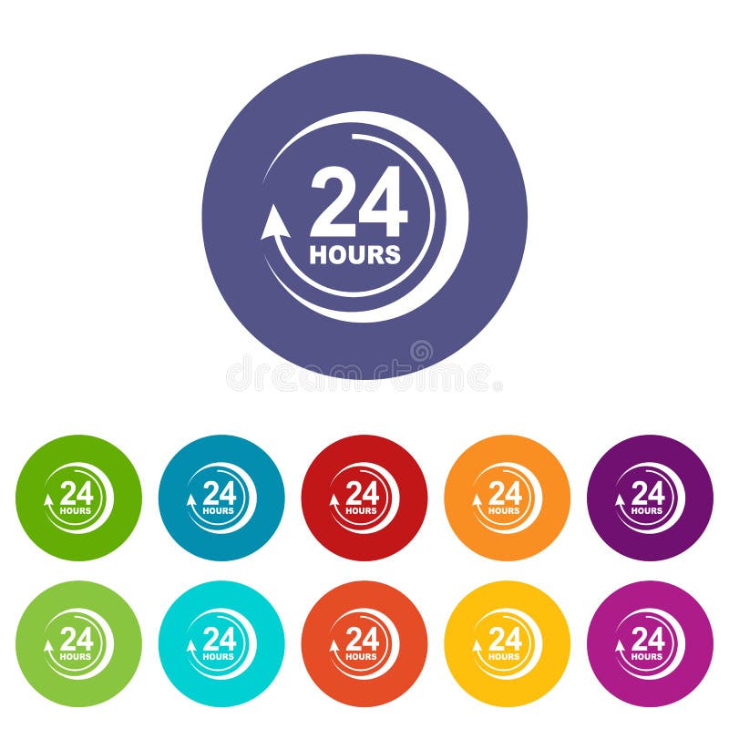 24 Hours Support Icon, Simple Style Stock Illustration - Illustration ...
