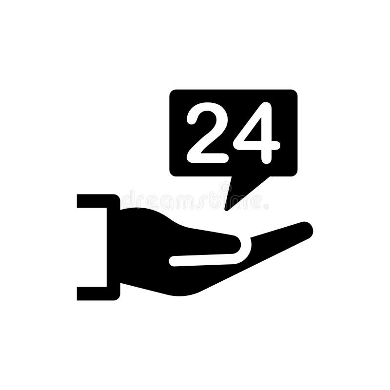 24 hours support icon stock vector. Illustration of vector - 218947569