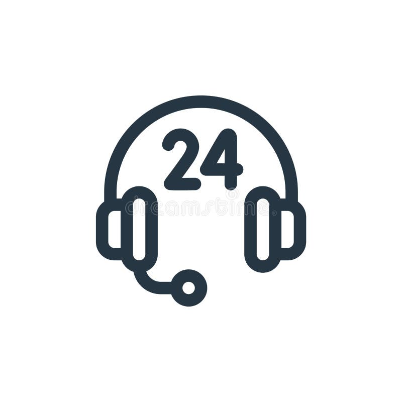 Hours Support Icon Vector from Public Transportation Concept. Thin Line ...