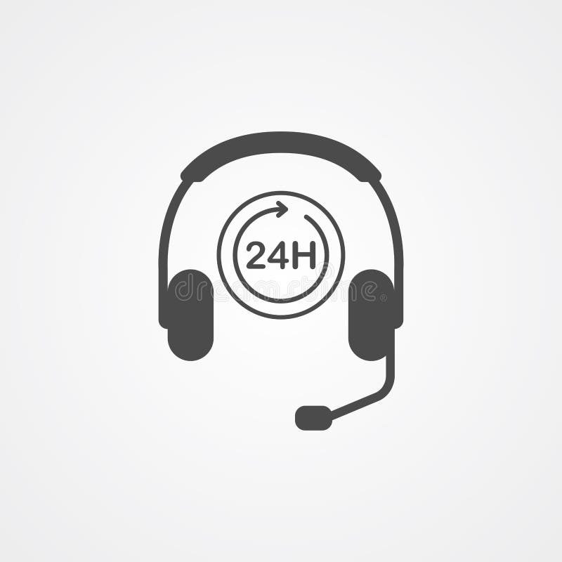 24 Hours Support Vector Icon Sign Symbol Stock Vector - Illustration of ...