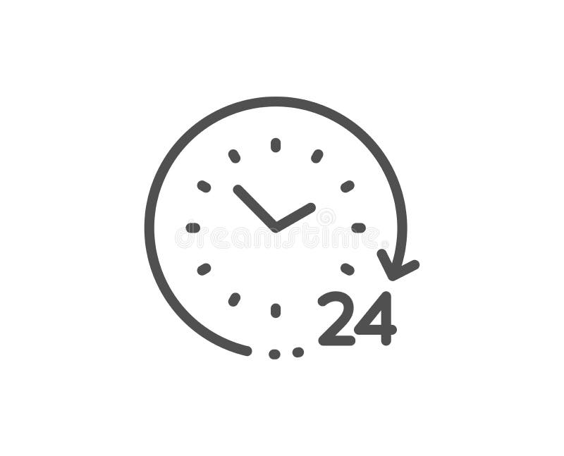 24 Hours Time Line Icon. Clock Sign. Watch. Vector Stock Vector ...