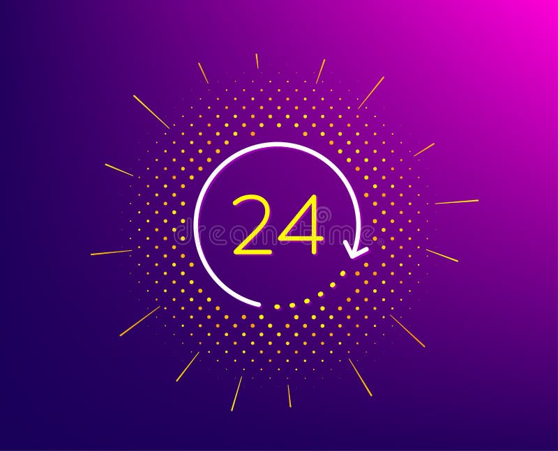 24 Hours Time Line Icon. Clock Sign. Watch. Vector Stock Vector ...