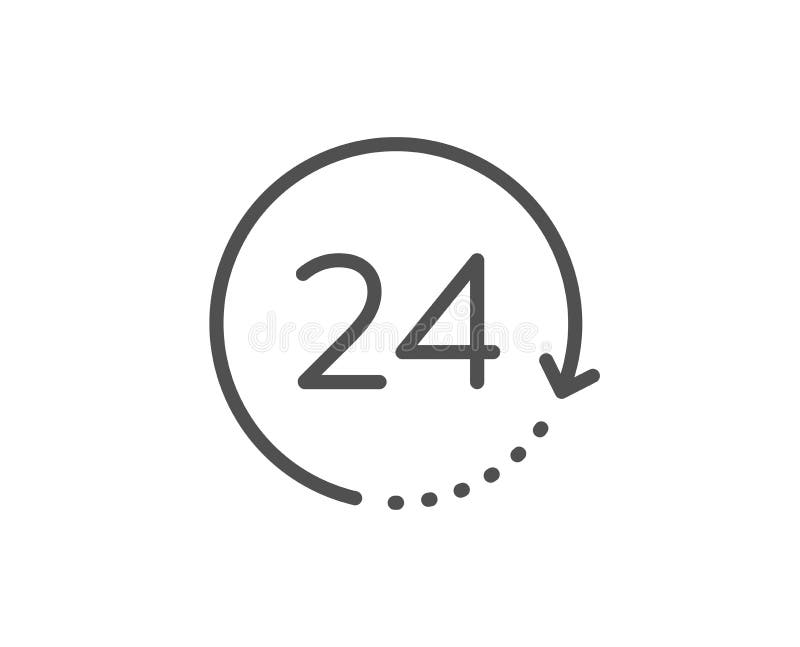 24 Hours Time Line Icon. Clock Sign. Watch. Vector Stock Vector ...