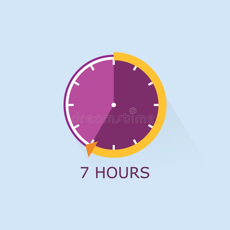 5 Hours Timer Icon With Orange Arrow Illustration On Blue Background ...