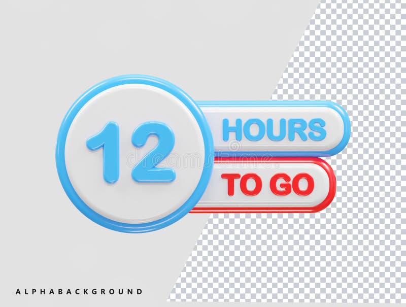 Hours To Go Text Vector Illustration Element 3d Rendering Transparent ...