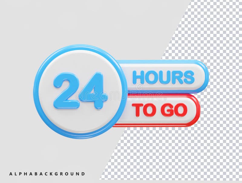 Hours To Go Text Vector Illustration Element 3d Rendering Transparent ...