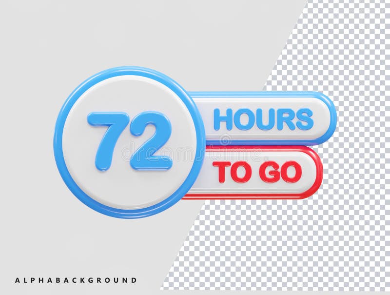 Hours To Go Text Vector Illustration Element 3d Rendering Transparent ...