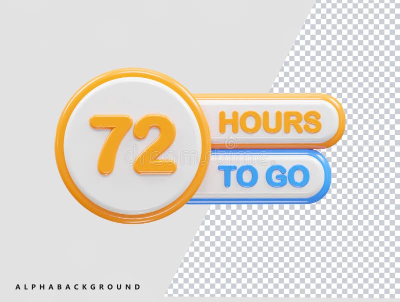 Hours To Go Text Vector Illustration Element 3d Rendering Transparent ...