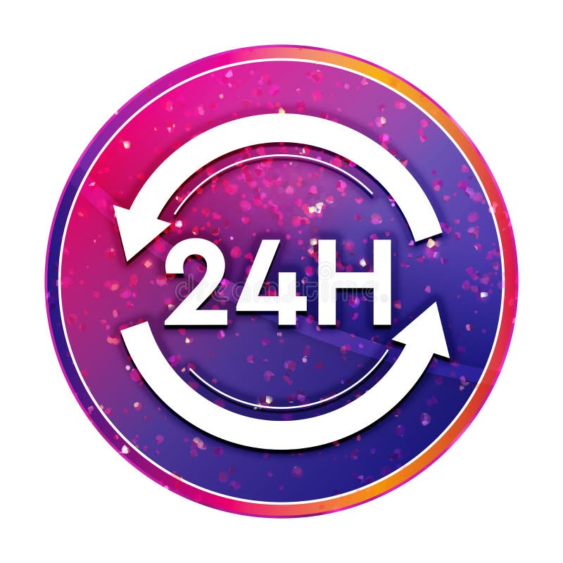 24 Hours Update Icon Creative Trendy Colorful Round Button Illustration ...
