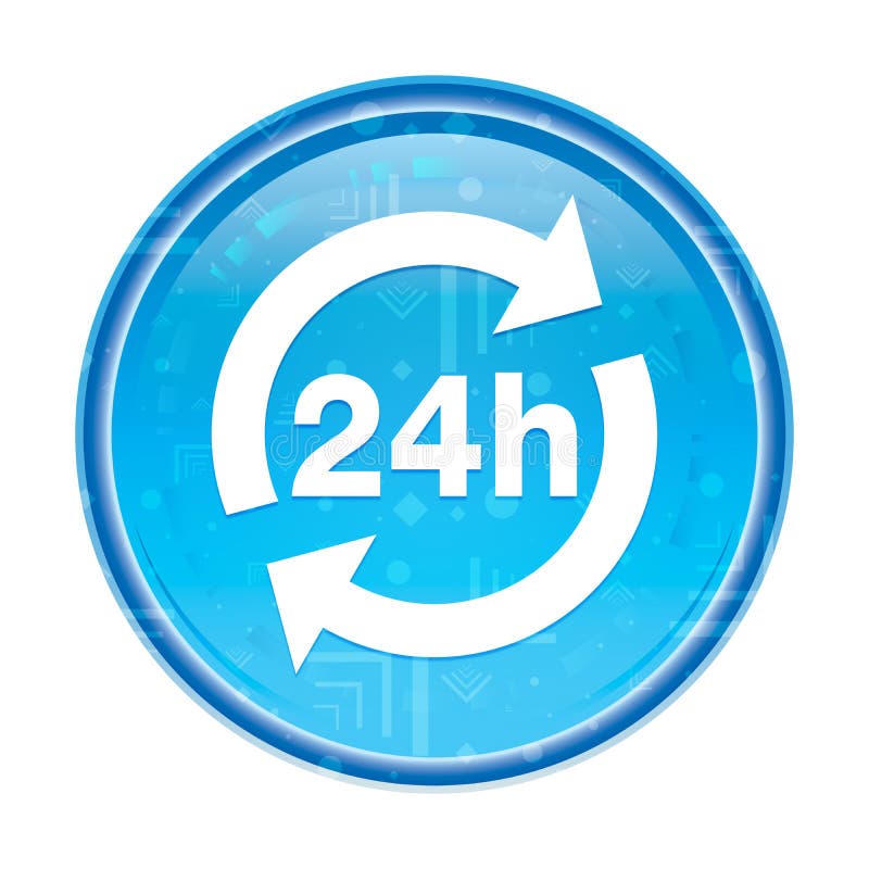 24 Hours Update Icon Floral Blue Round Button Stock Illustration ... 24 Hours Update Icon Floral Blue Round Button Stock Illustration ...