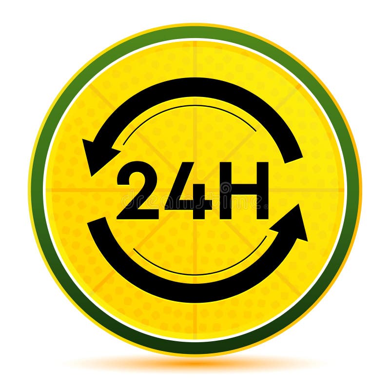 24 Hours Update Icon Blue Round Button Illustration Stock Illustration ...