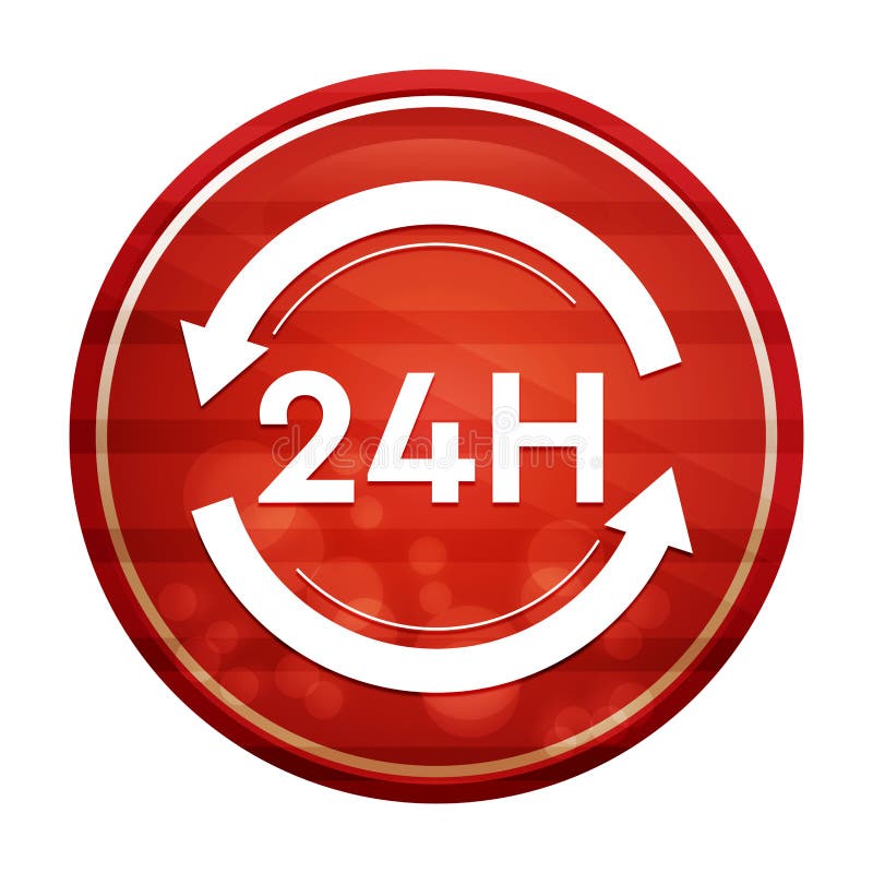 24 Hours Update Icon Elegant Green Round Button Vector Illustration ...