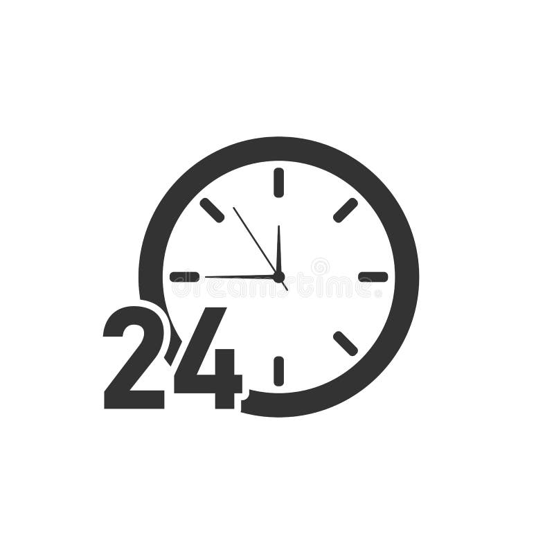 24 Hours Work Around the Clock Icon. Vector EPS 10 Stock Vector ...