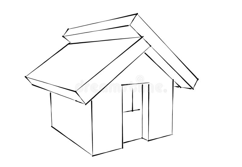 House outline stock vector. Illustration of line, villa - 20699815